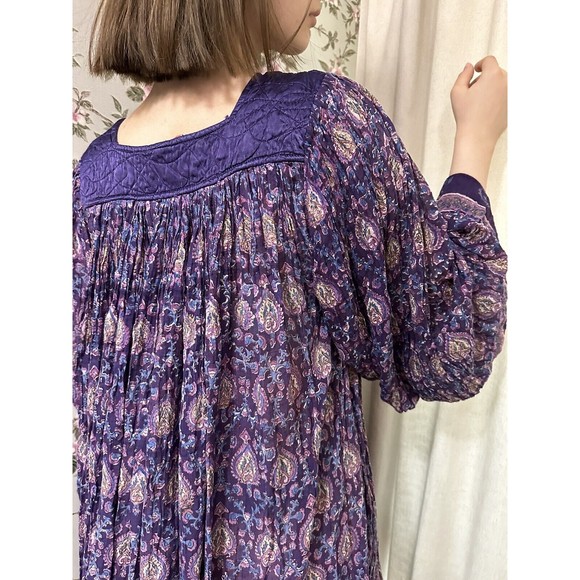 Phool | Dresses | Rare Vtg Phool 7s Purple Beads Retro Puff Sleeves ...